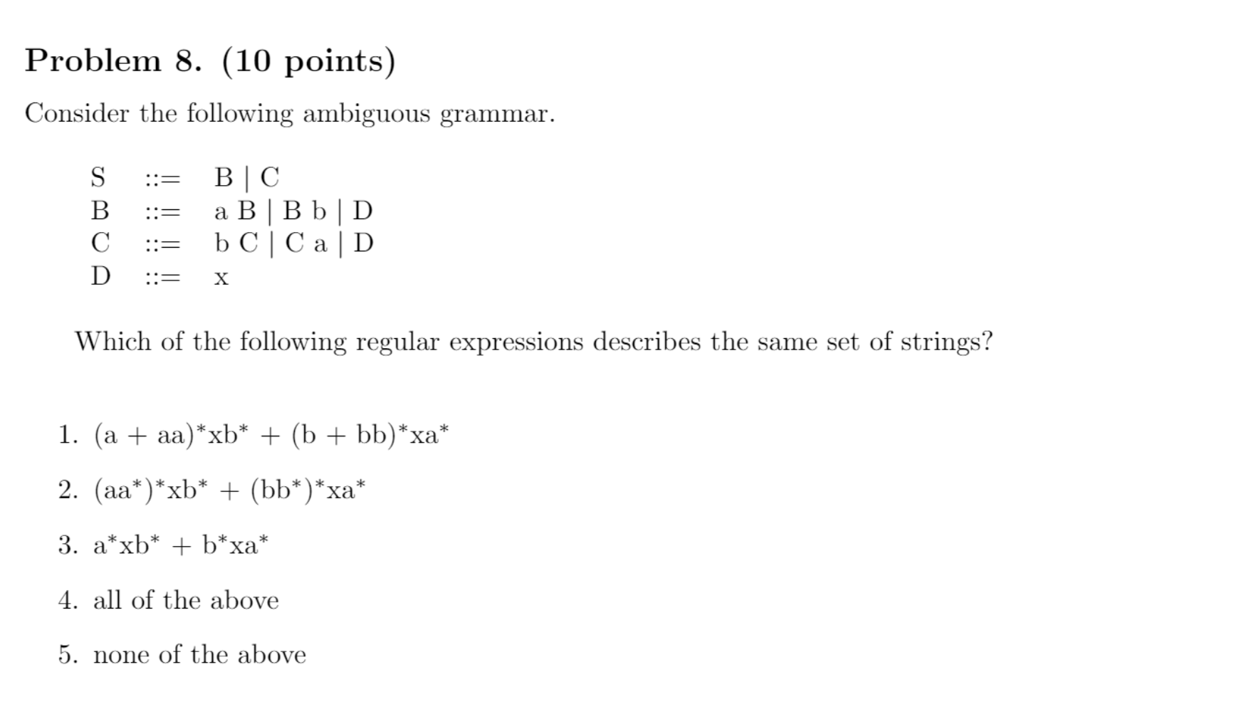 Solved Problem 6. (10 points) Let R denote the following | Chegg.com