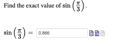 Solved Find the exact value of sin(3π). sin(3π)= | Chegg.com
