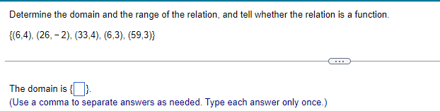 Solved Determine The Domain And The Range Of The Relation