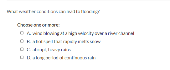 Solved What is the difference between a slow-onset flood and | Chegg.com