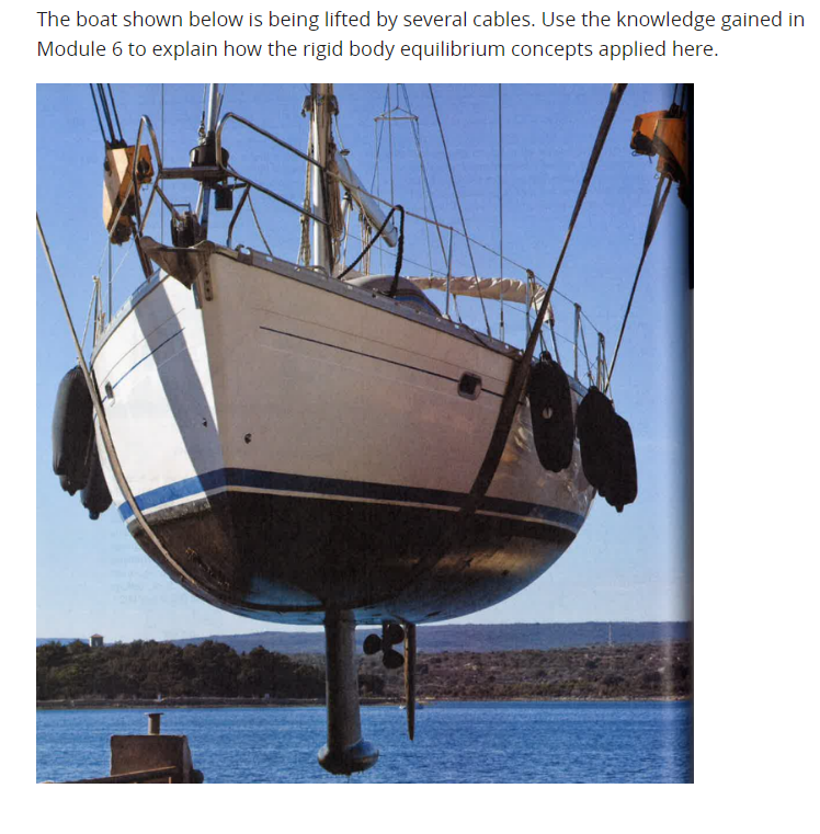 Solved The boat shown below is being lifted by several | Chegg.com