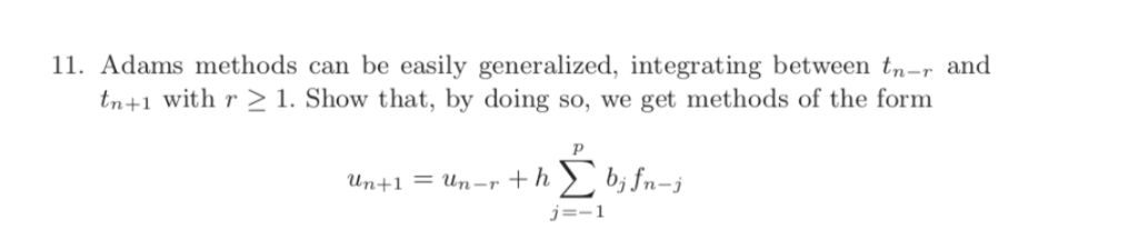 How to derive the generalized form of this Adams | Chegg.com