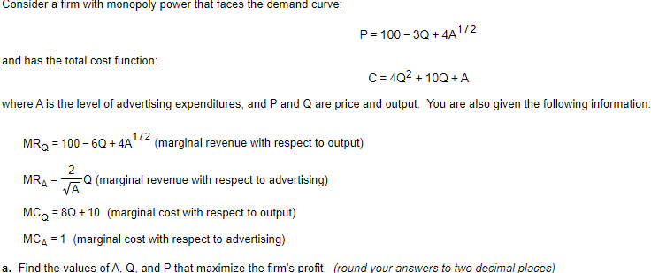 Solved b. Calculate the Lerner index, L= (P-MC) P for this | Chegg.com