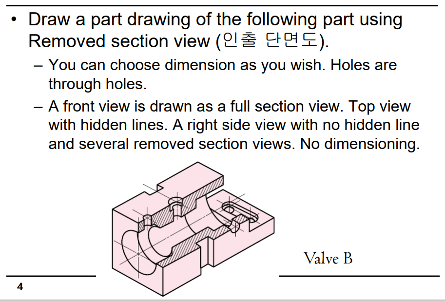 Solved . Draw a part drawing of the following part using | Chegg.com