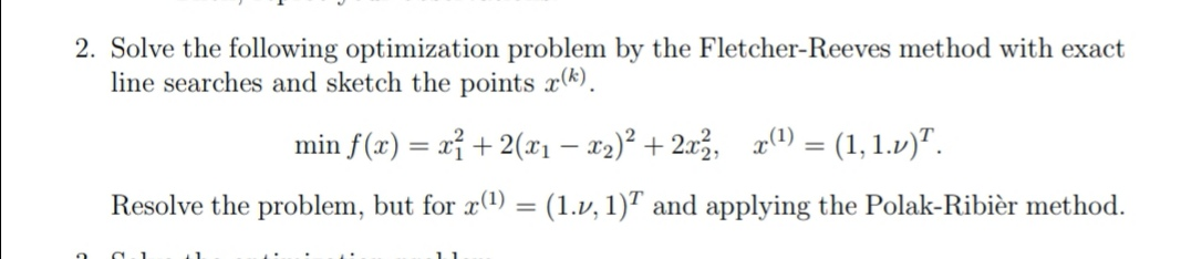2. Solve the following optimization problem by the | Chegg.com
