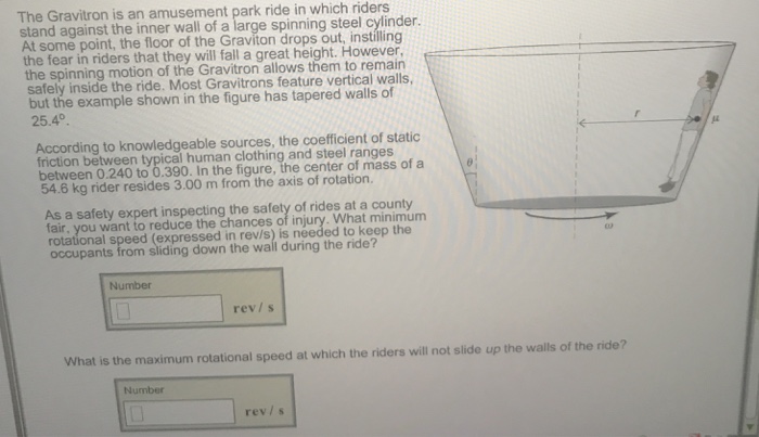 Solved The Gravitron is an amusement park ride in which | Chegg.com