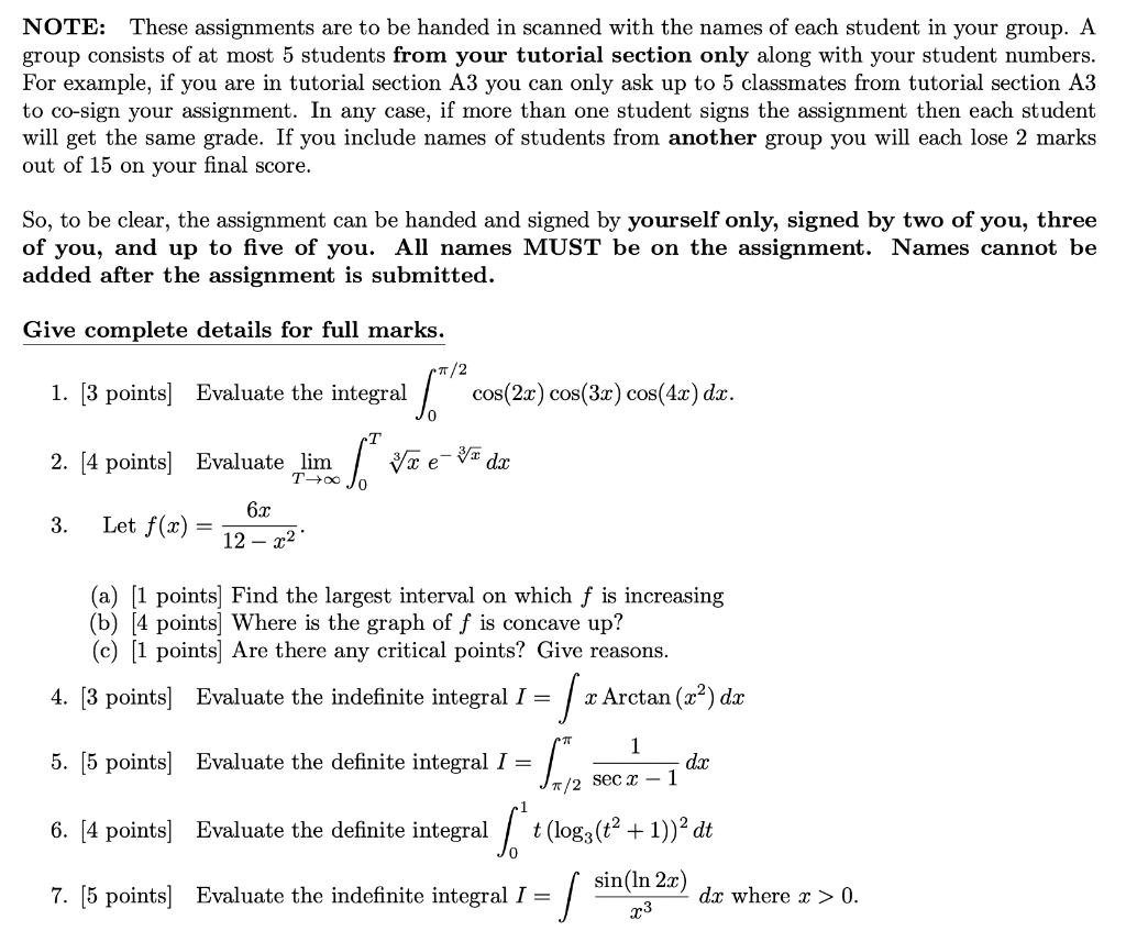 Solved NOTE: These assignments are to be handed in scanned | Chegg.com