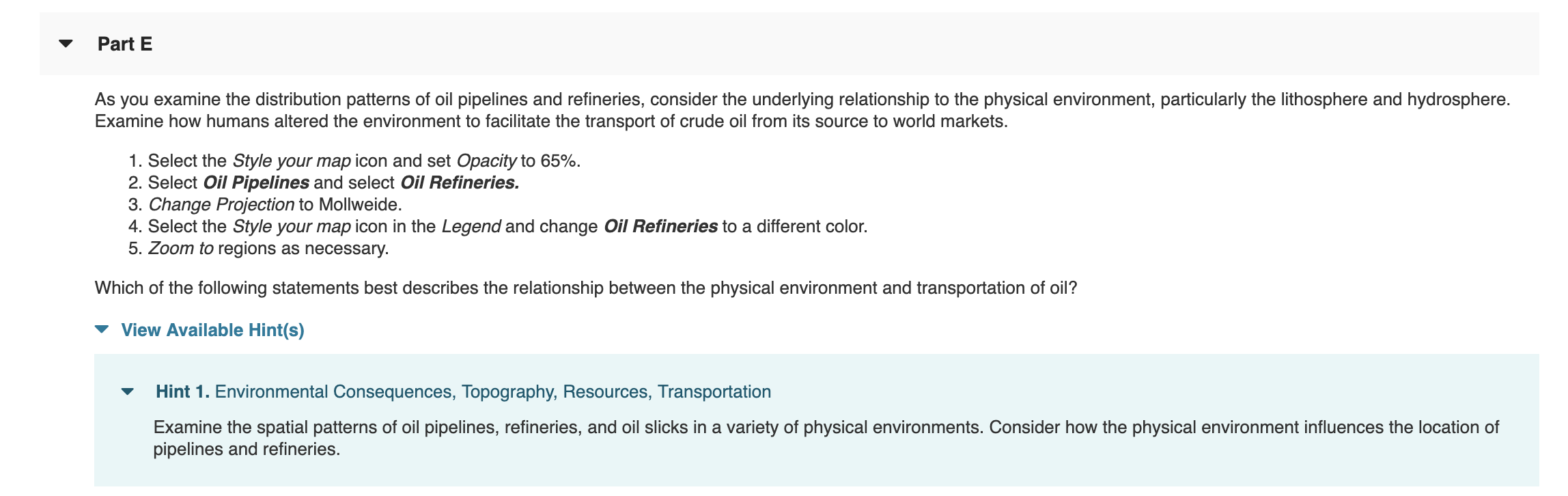 Solved + Zoom to... Legend Oil Refineries Oil Pipelines Oil | Chegg.com