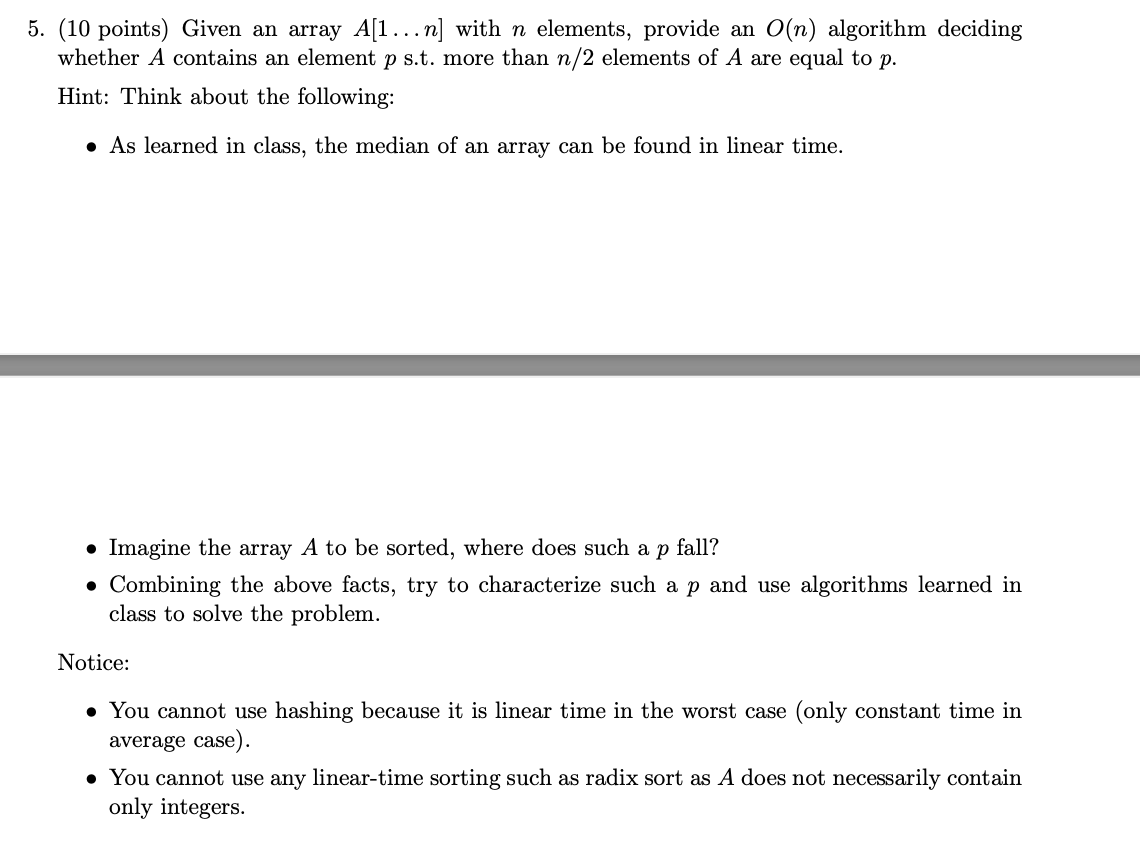 Solved 5 10 Points Given An Array A[1…n] With N Elements