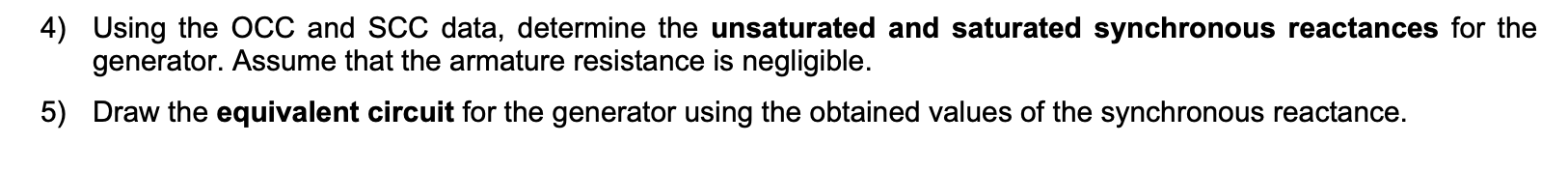 Solved 4) Using the OCC and SCC data, determine the | Chegg.com