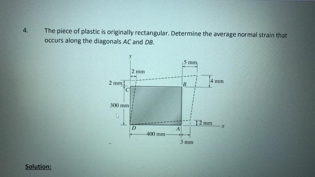Solved 4. The piece of plastic is originally rectangular. | Chegg.com