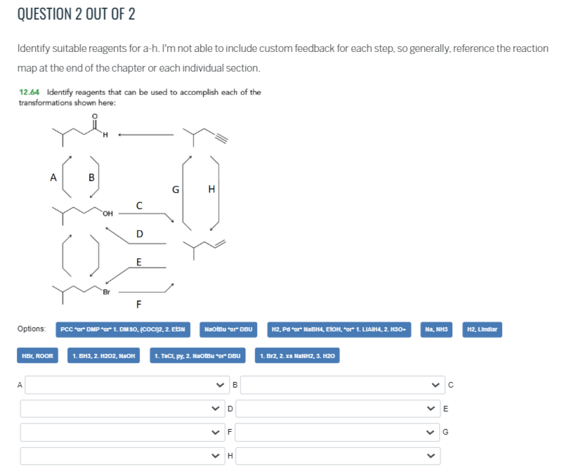Solved Identify suitable reagents for a-h. I'm not able to | Chegg.com