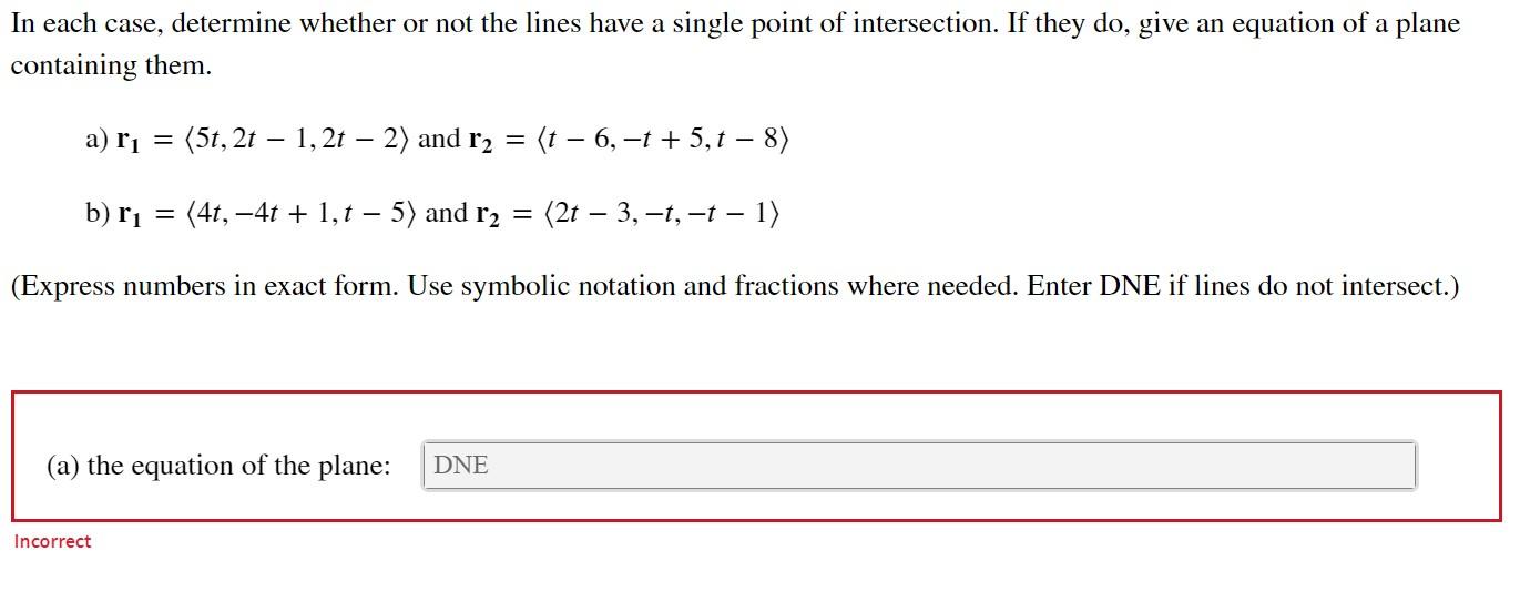 Solved In each case, determine whether or not the lines have | Chegg.com