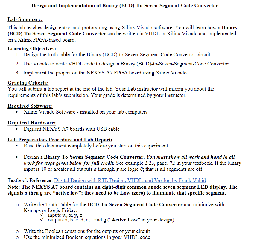 Design and Implementation of Binary | Chegg.com