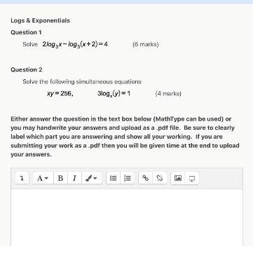 Solved Logs \& Exponentials Question 1 Solwe | Chegg.com