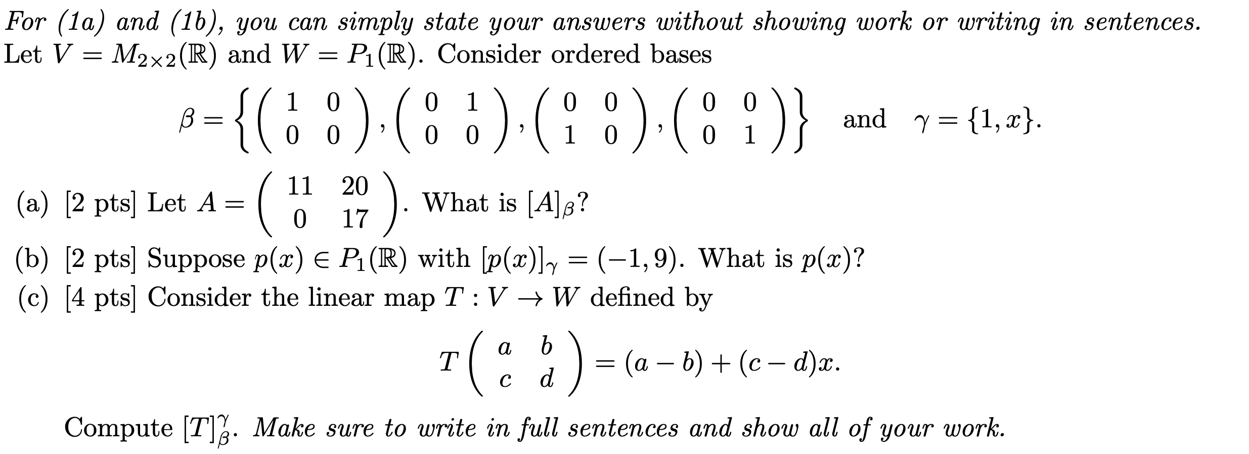 Solved For (1a) and (16), you can simply state your answers | Chegg.com