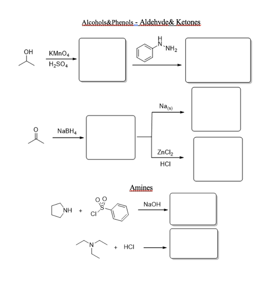 Solved Alcohols\&Phenols - Aldehyde\& Ketones +HCl | Chegg.com