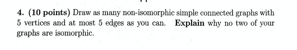 Solved 4. (10 points) Draw as many non-isomorphic simple | Chegg.com