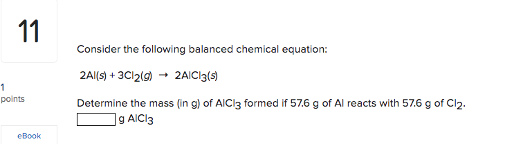 Solved Consider the following balanced chemical | Chegg.com