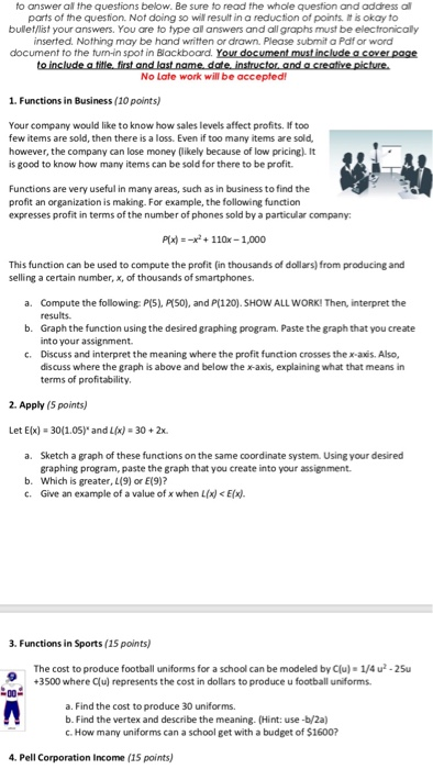 Solved to answer al the questions below. Be sure to read the | Chegg.com