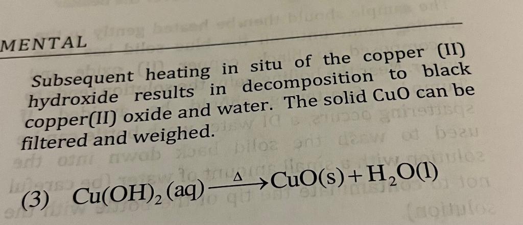Solved 3. Using the 3 equations given in the experimental | Chegg.com