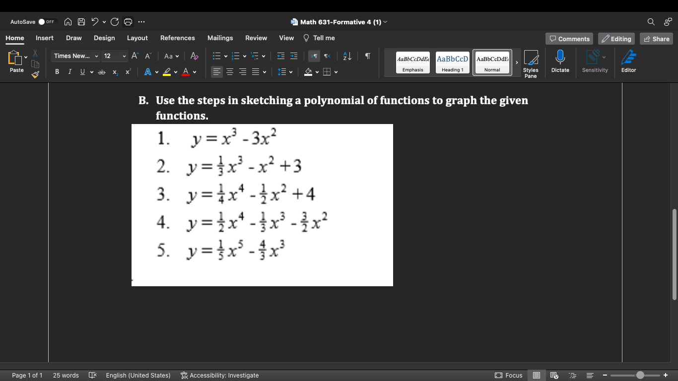 Solved B. Use the steps in sketching a polynomial of | Chegg.com