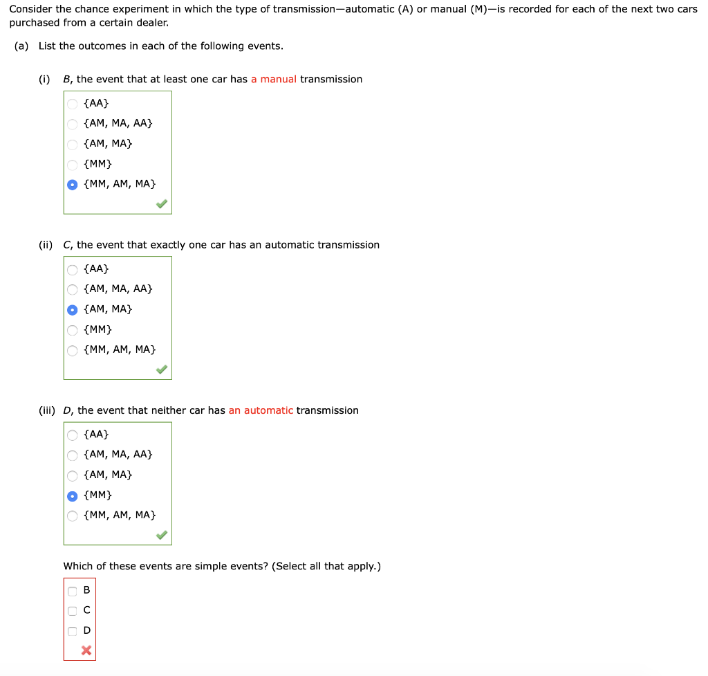 Solved Consider the chance experiment in which the type of | Chegg.com