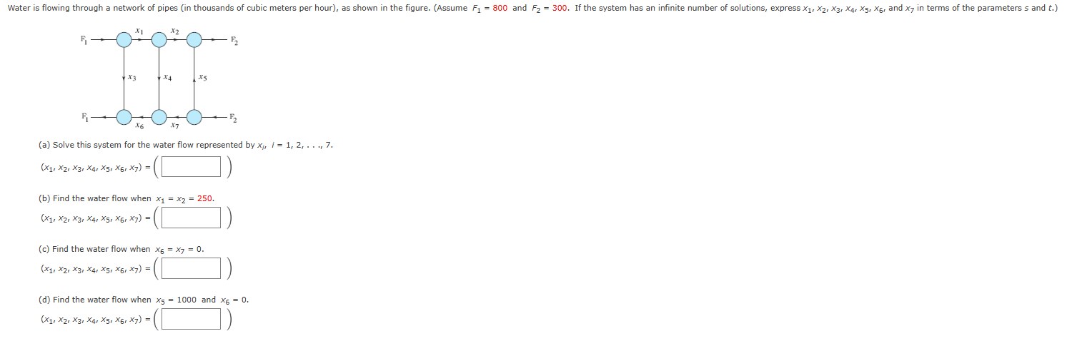 Solved (a) Solve this system for the water flow represented | Chegg.com