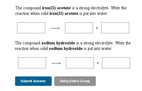 Solved The compound iron(II) acetate is a strong | Chegg.com