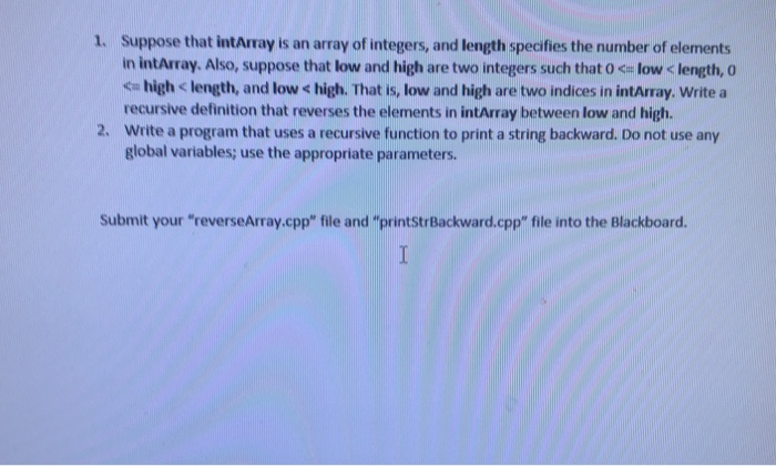 Solved 1 Suppose That Intarray Is An Array Of Integers And 