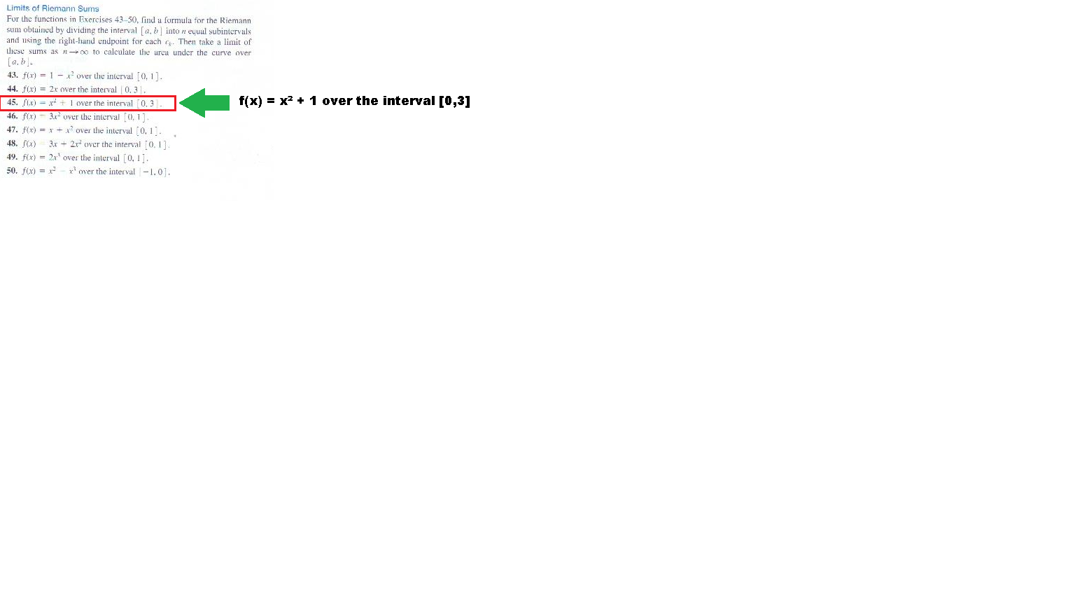 Solved Limits of Riemann Sums For the functions in Exercises | Chegg.com