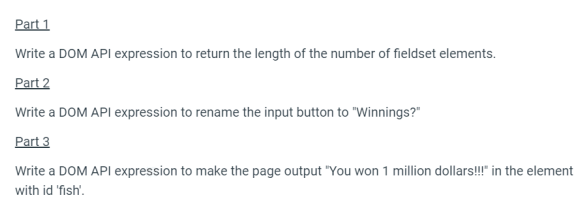 Solved Consider the following code and DOM methods & | Chegg.com