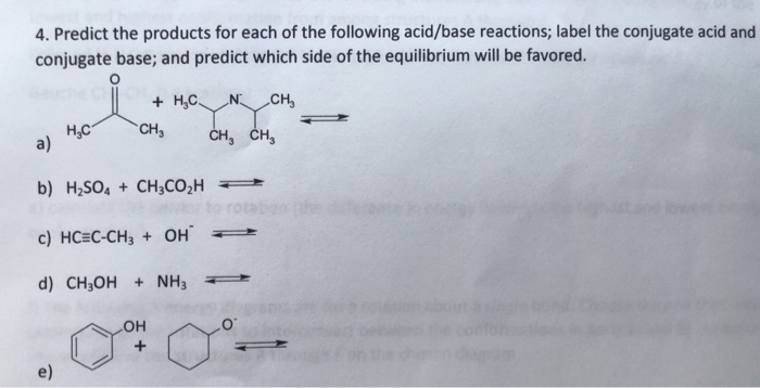 Solved Predict the products for each acid/base reaction. | Chegg.com