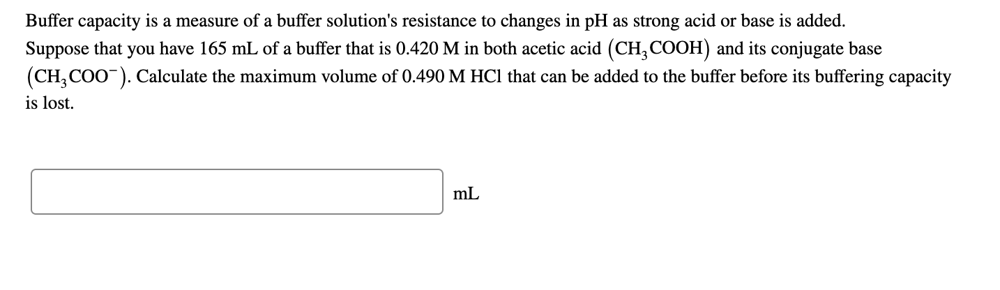 Solved Buffer capacity is a measure of a buffer solution's | Chegg.com