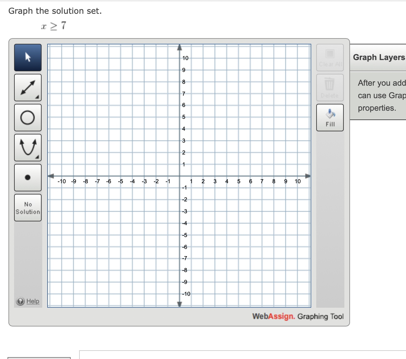 Solved Graph the solution set. x≥7 | Chegg.com