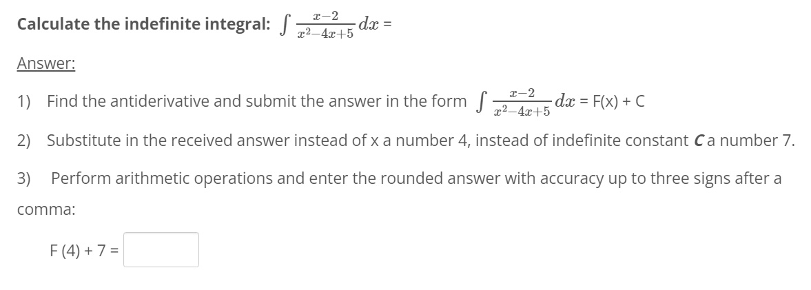 Solved Calculate the indefinite integral: | Chegg.com