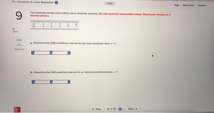 Solved 05 -Correlation &Linear Regression Help Save & Exit | Chegg.com