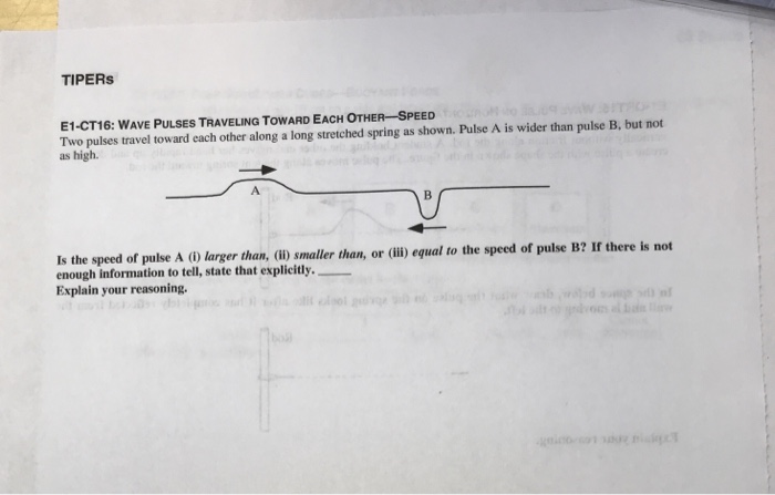 Solved TIPERS E1-CT16: WAVE PULSES TRAVELING TOWARD EACH | Chegg.com