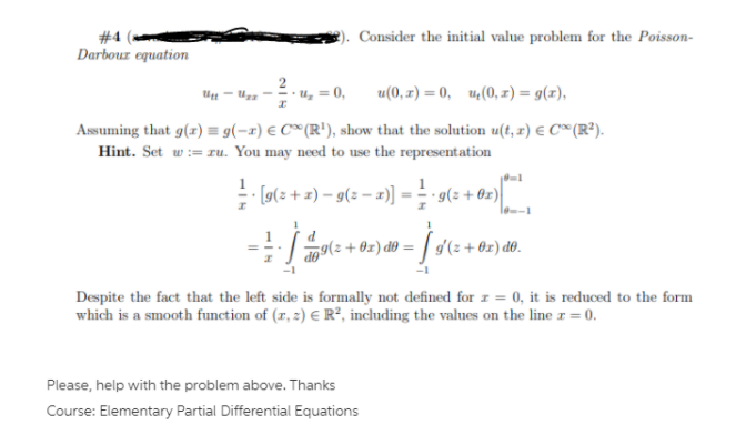 Solved Note For Poisson Darboux Equation Use The Given