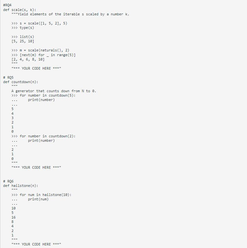 Solved Write this code in python that uses generators. | Chegg.com