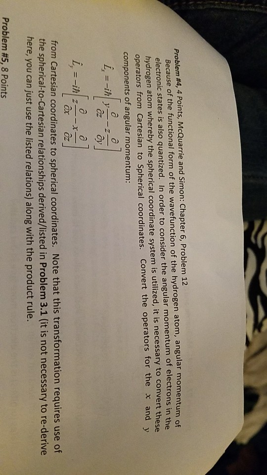 Solved Problem #4, 4 Points, McQuarrie and Simon: Chapter 6, | Chegg.com Solved Problem #4, 4 Points, McQuarrie and Simon: Chapter 6, | Chegg.com