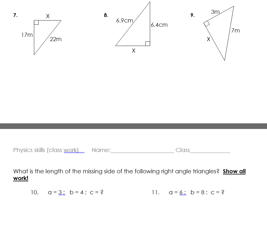 Solved Find the length of the missing side in the following | Chegg.com