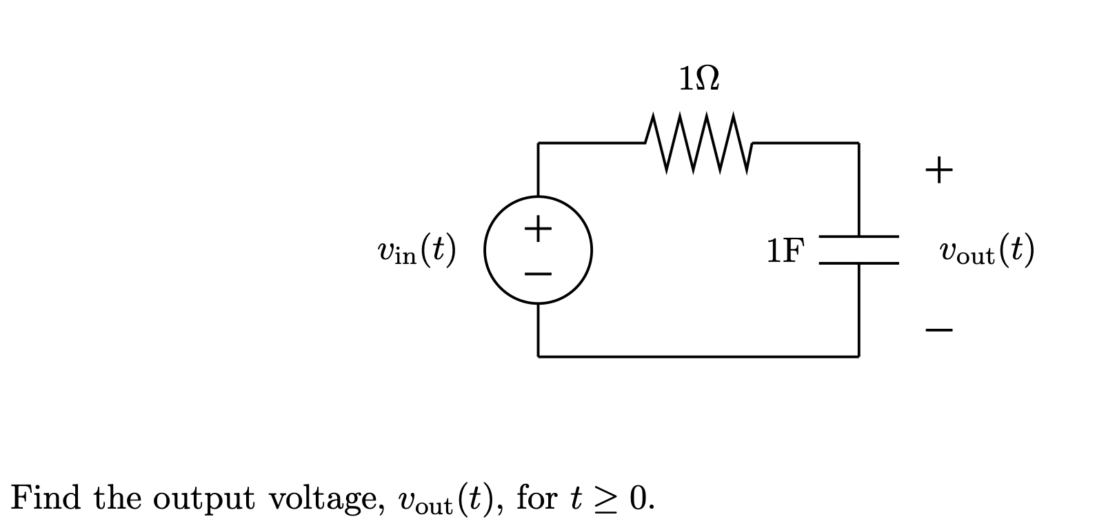 Solved In the circuit shown below, Vout(0) = 0 and Vin(t) = | Chegg.com