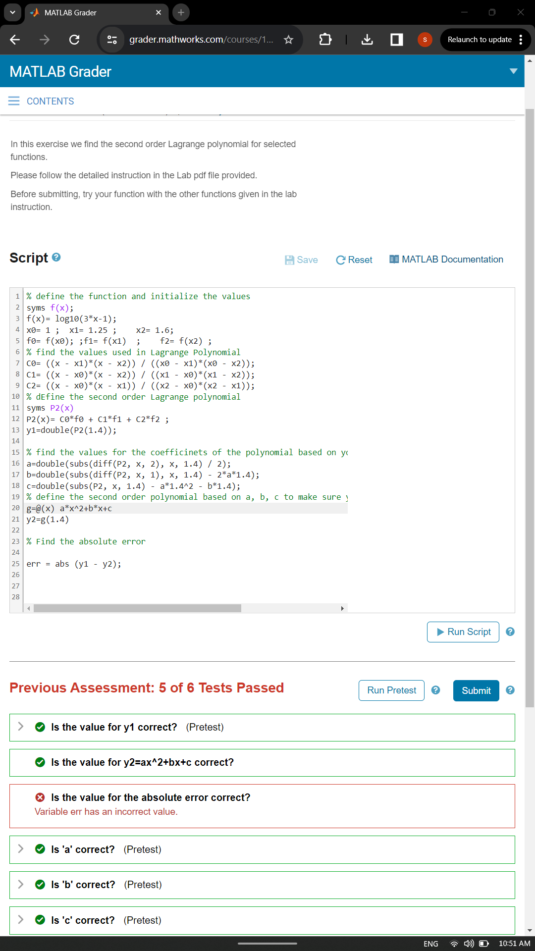 Solved In this exercise we find the second order Lagrange | Chegg.com