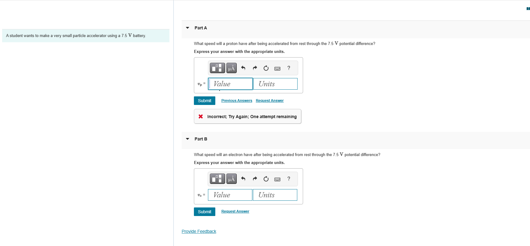Solved A student wants to make a very small particle | Chegg.com