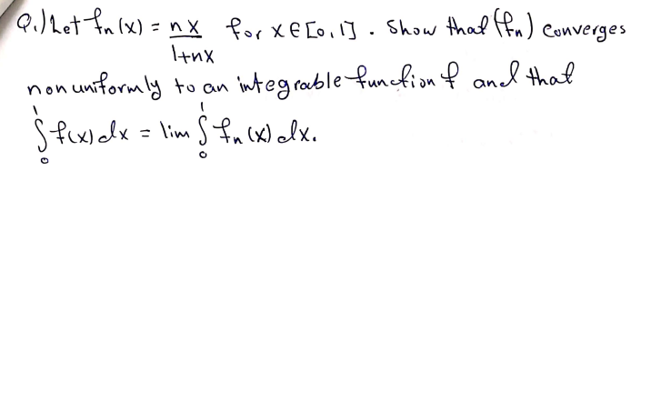 Solved Q.) het fn (x) = nx for xe [0, 1] . Show that ffin) | Chegg.com