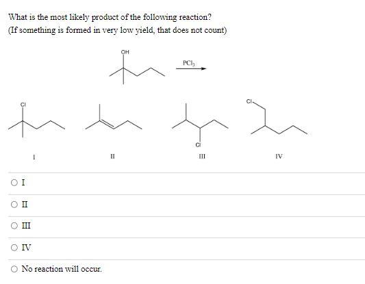 Solved What is the most likely product of the following | Chegg.com