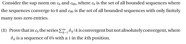 Solved Consider the sup norm on co and coo, where co is the | Chegg.com