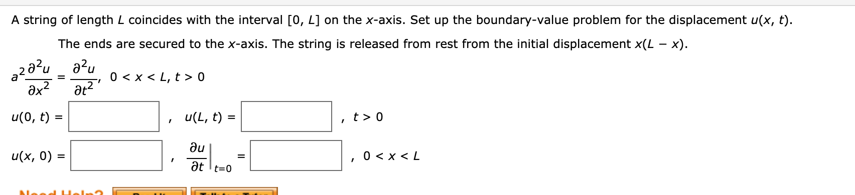 Solved A string of length L coincides with the interval [0, | Chegg.com