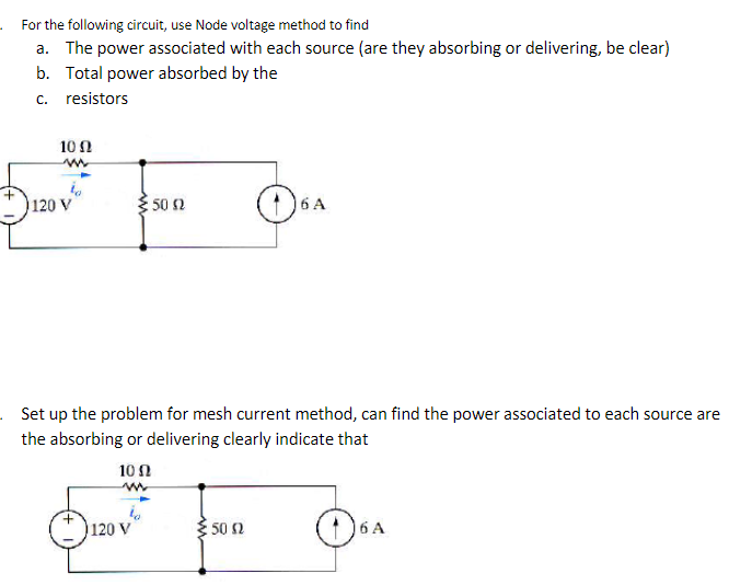 Solved For the following circuit, use Node voltage method to | Chegg.com